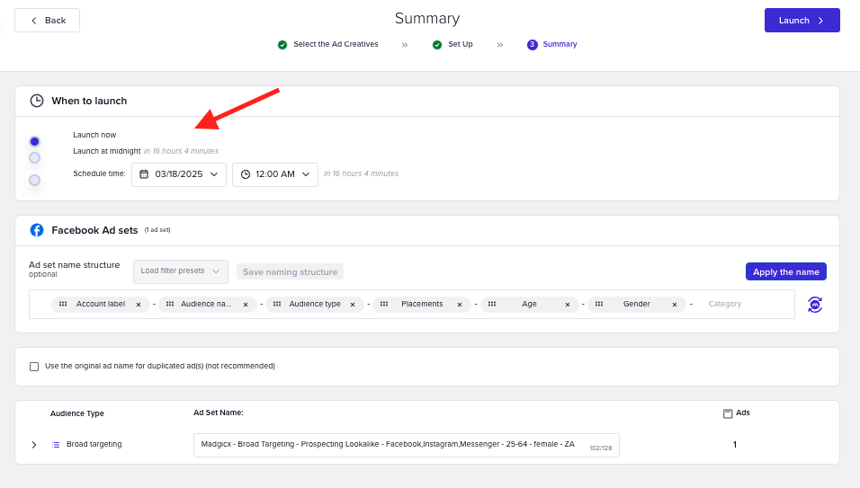 How to launch a Meta ad campaign with Madgicx